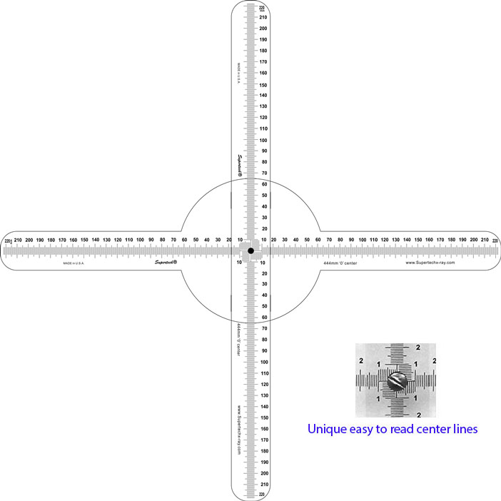 Radiopaque Light Field Centering Ruler Set - 400mm '0' Center Ruler